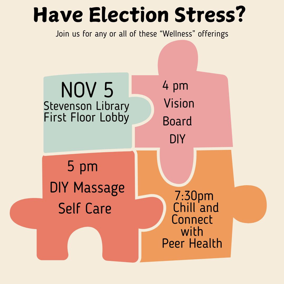 Election stress breaks with Bard Wellness! | Stevenson Library News